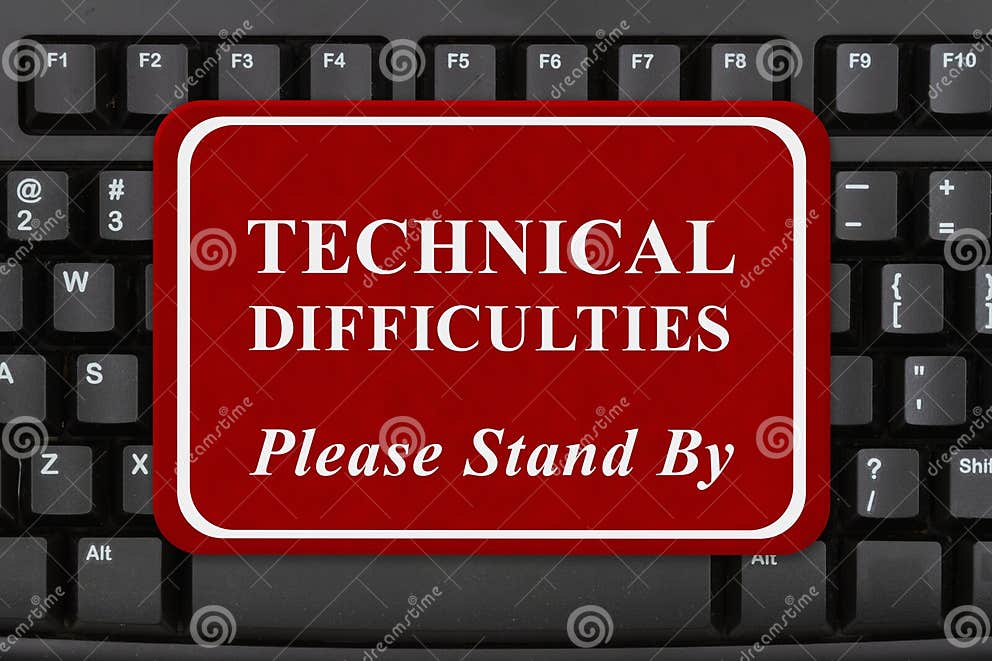 Technical Difficulties Sign on Keyboard Stock Photo - Image of apology ...