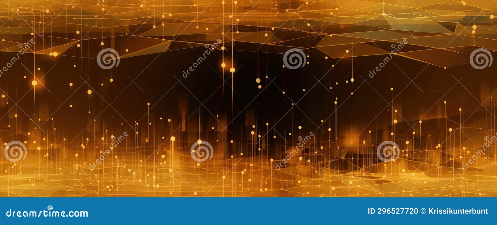 Technical Digital Golden Background Seamless AI Generated Stock ...
