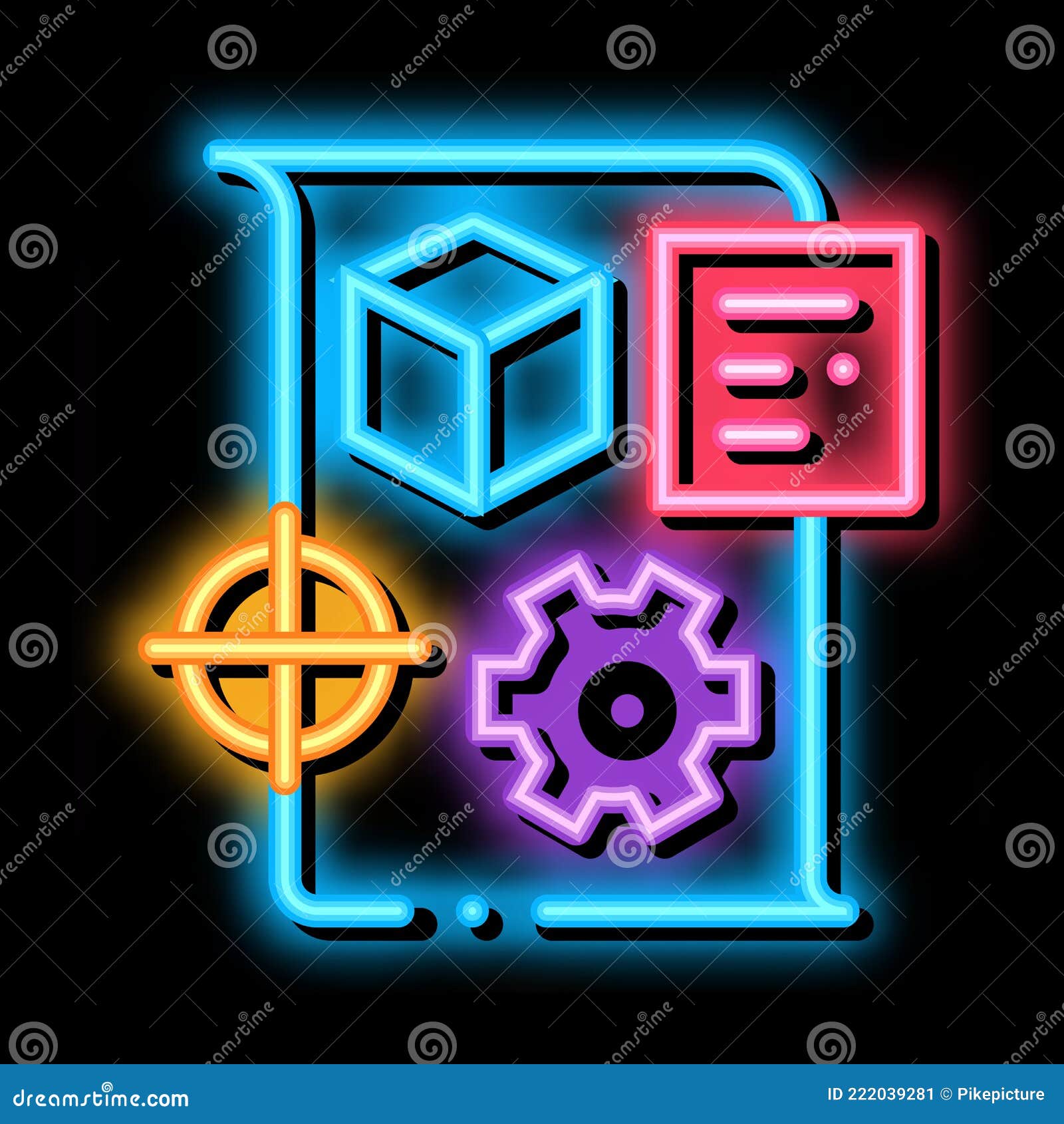 Technical Dispatch Neon Glow Icon Illustration Stock Vector ...