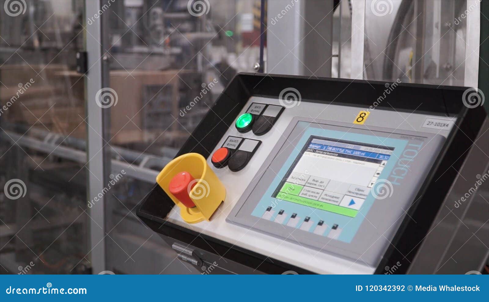 Technical Display on Control Panel with Electric Devices. Clip ...