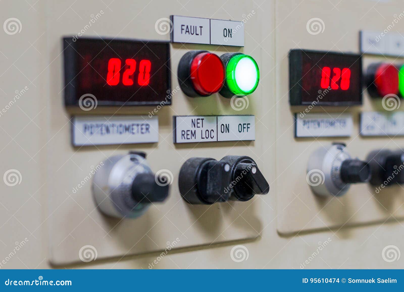 Technical Display on Control Panel with Electric Devices,light Stock ...