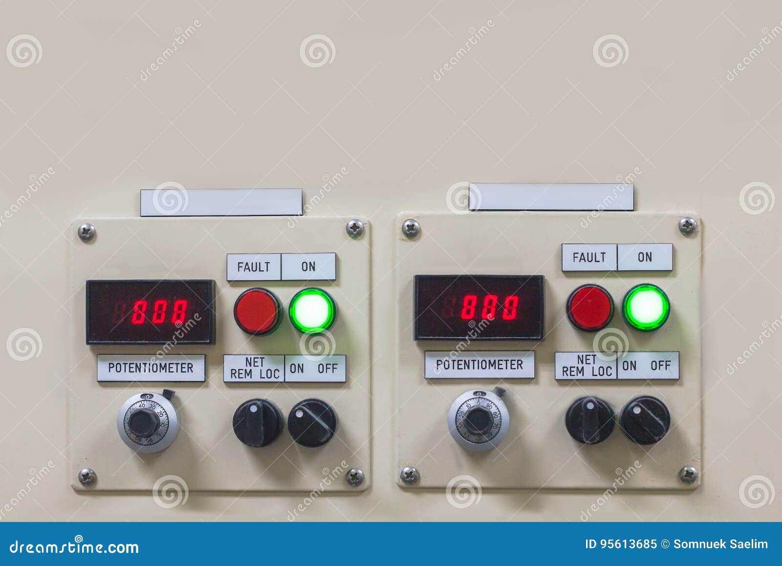Technical Display on Control Panel with Electric Devices Stock Image ...