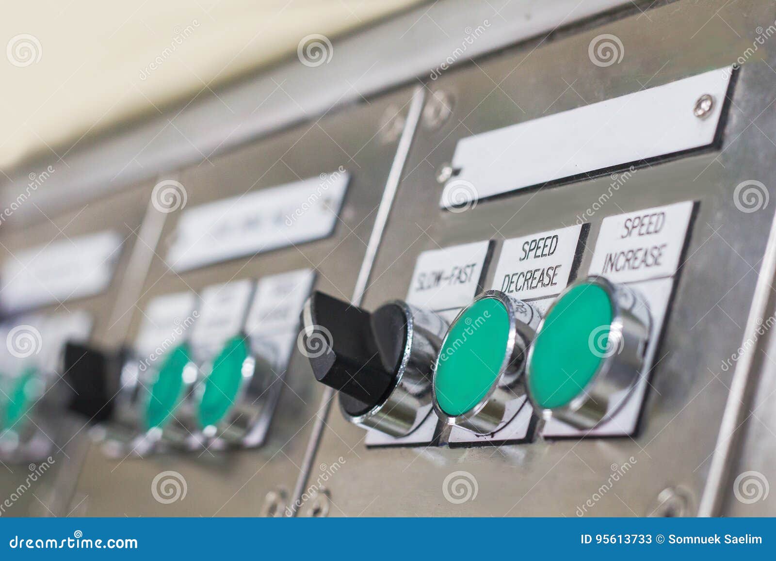Technical Display on Control Panel with Electric Devices Stock Image ...