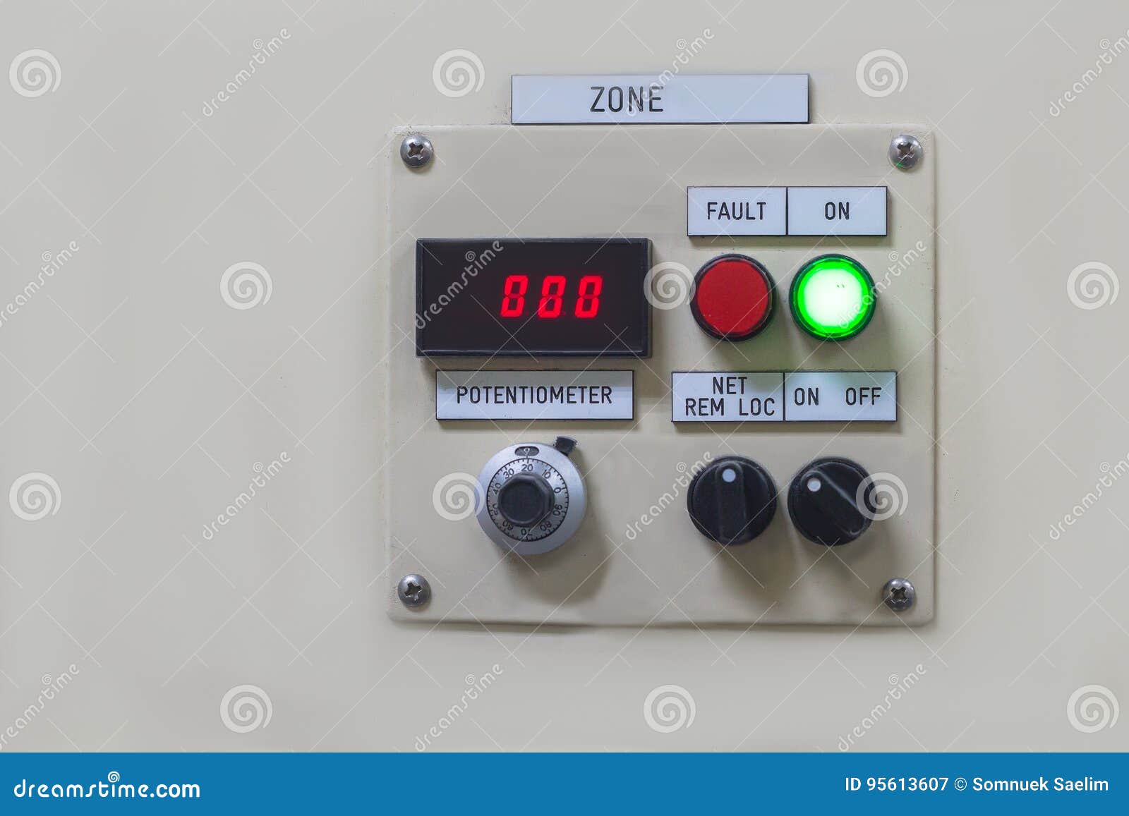 Technical Display on Control Panel with Electric Devices,light Stock ...