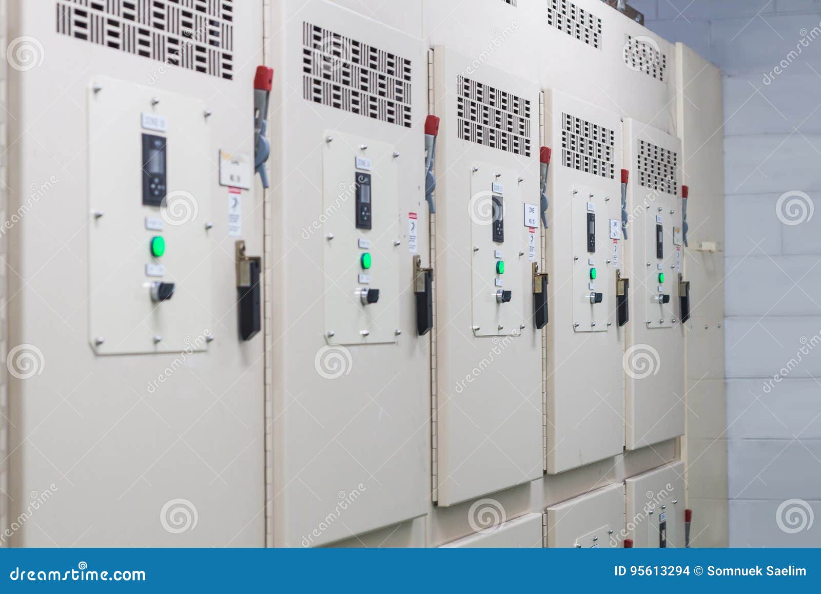 Technical Display on Control Panel with Electrical Equipment Devices ...