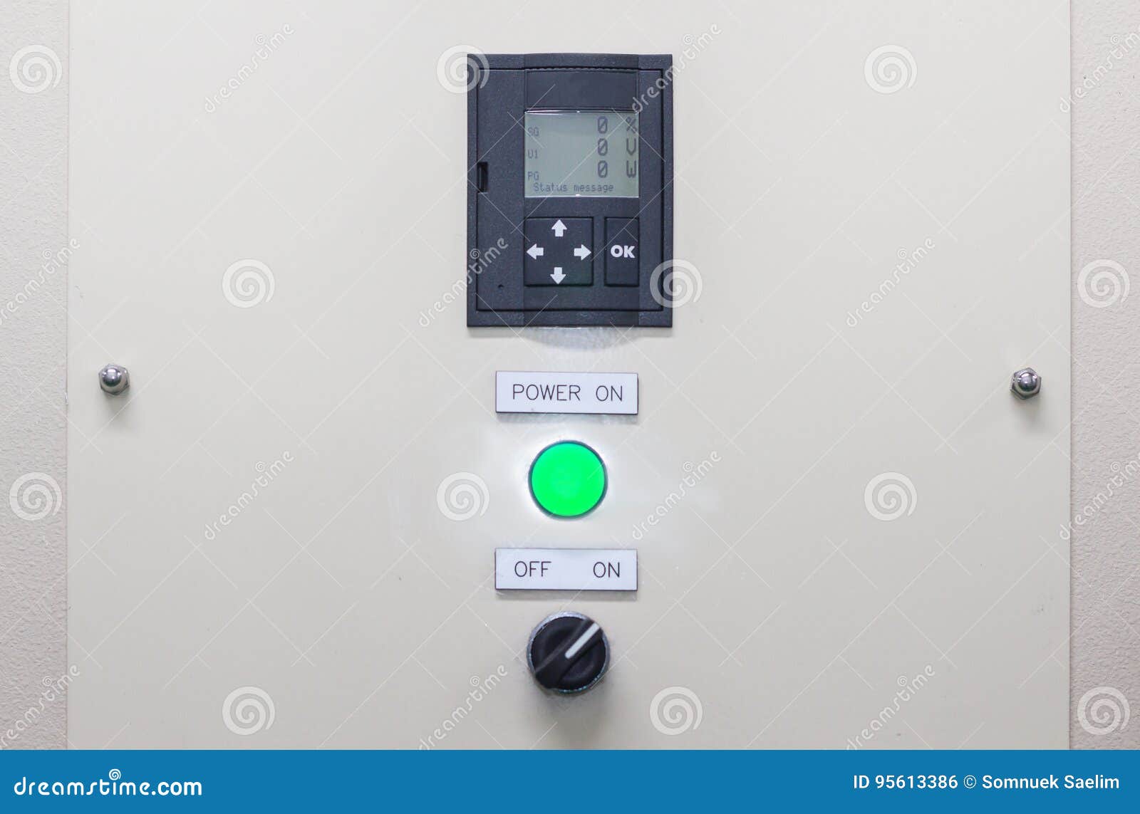 Technical Display on Control Panel with Electrical Equipment Devices ...