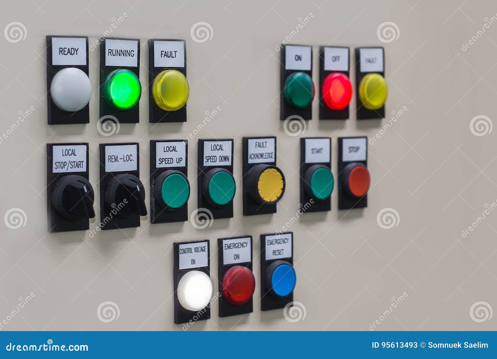 Technical Display on Control Panel with Electrical Equipment Devices ...