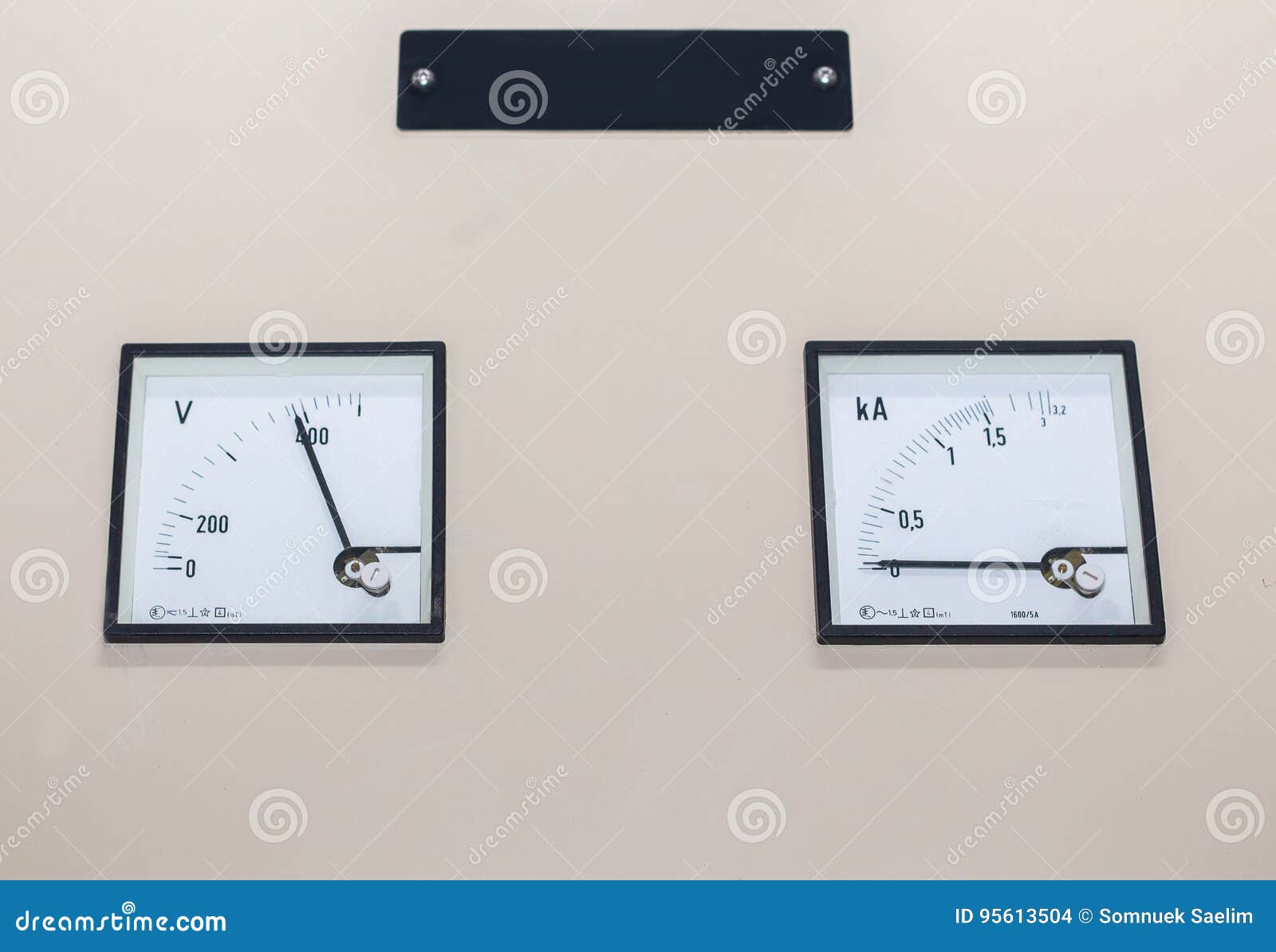 Technical Display On Control Panel With Electrical Equipment Devices ...