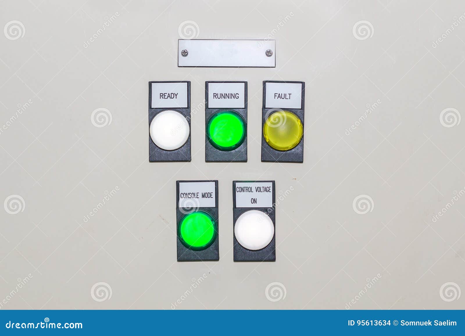 Technical Display on Control Panel with Electrical Equipment Devices ...