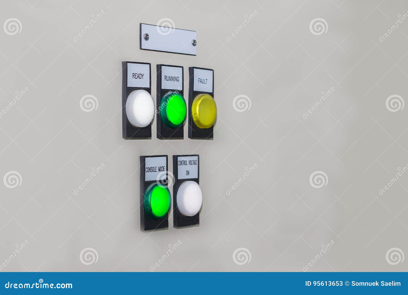 Technical Display on Control Panel with Electrical Equipment Devices ...