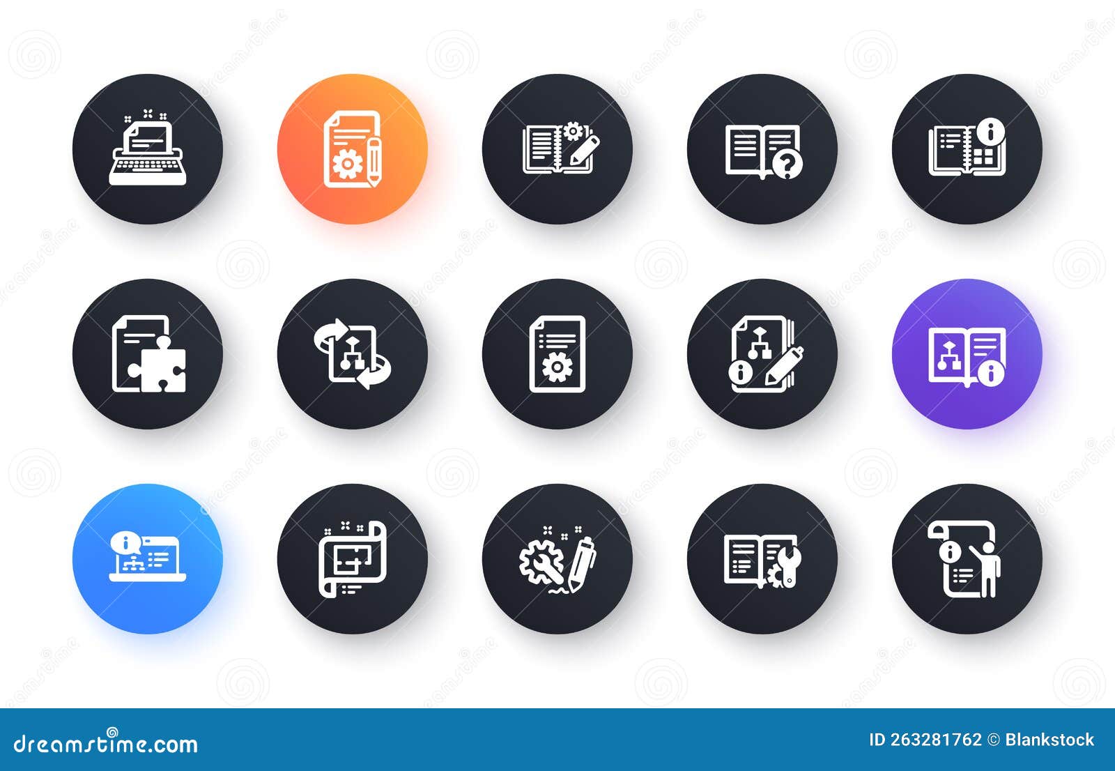 Technical Documentation Icons. Instruction, Plan and Manual. Classic ...