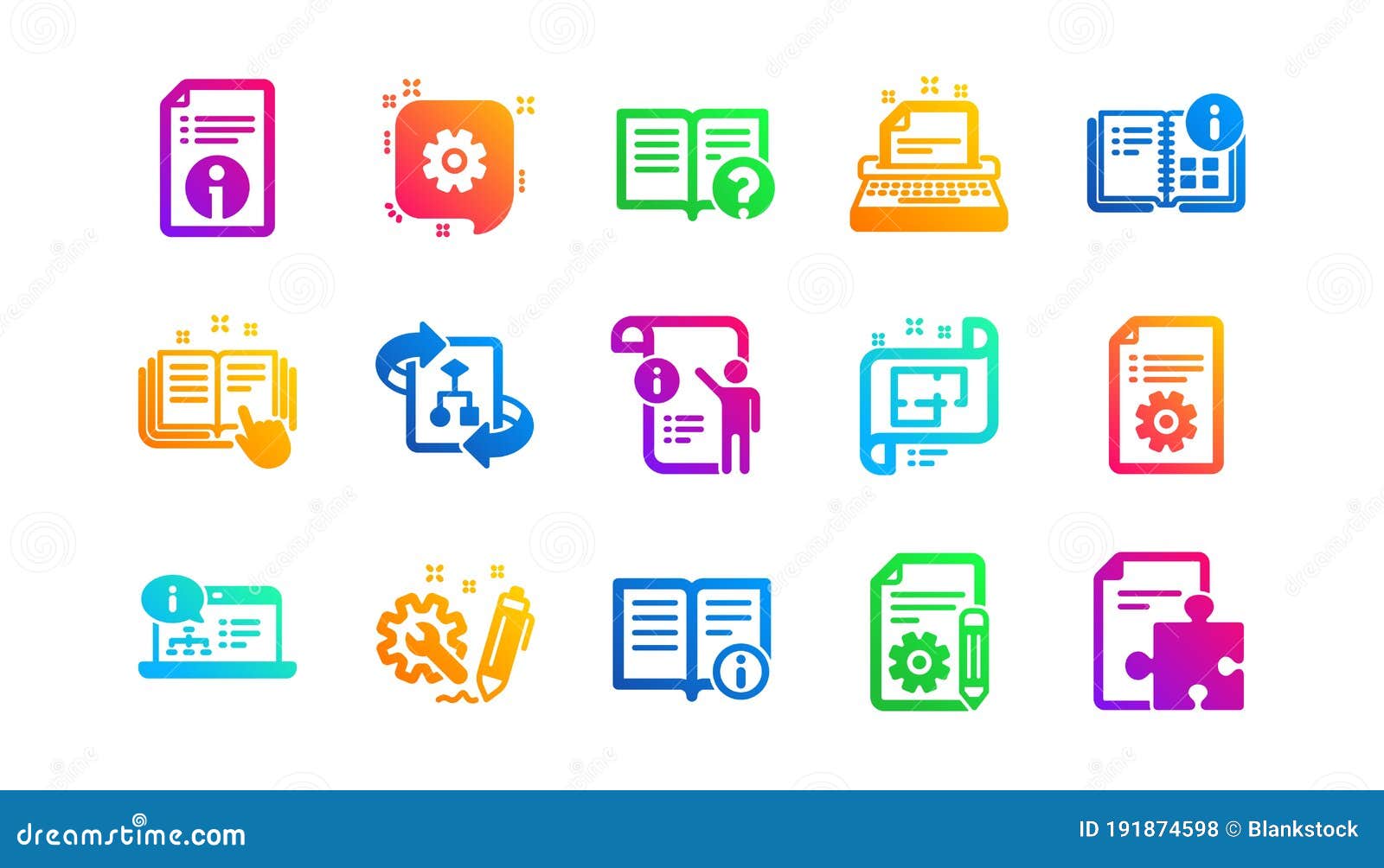 Technical Documentation Icons. Instruction, Plan and Manual. Classic ...