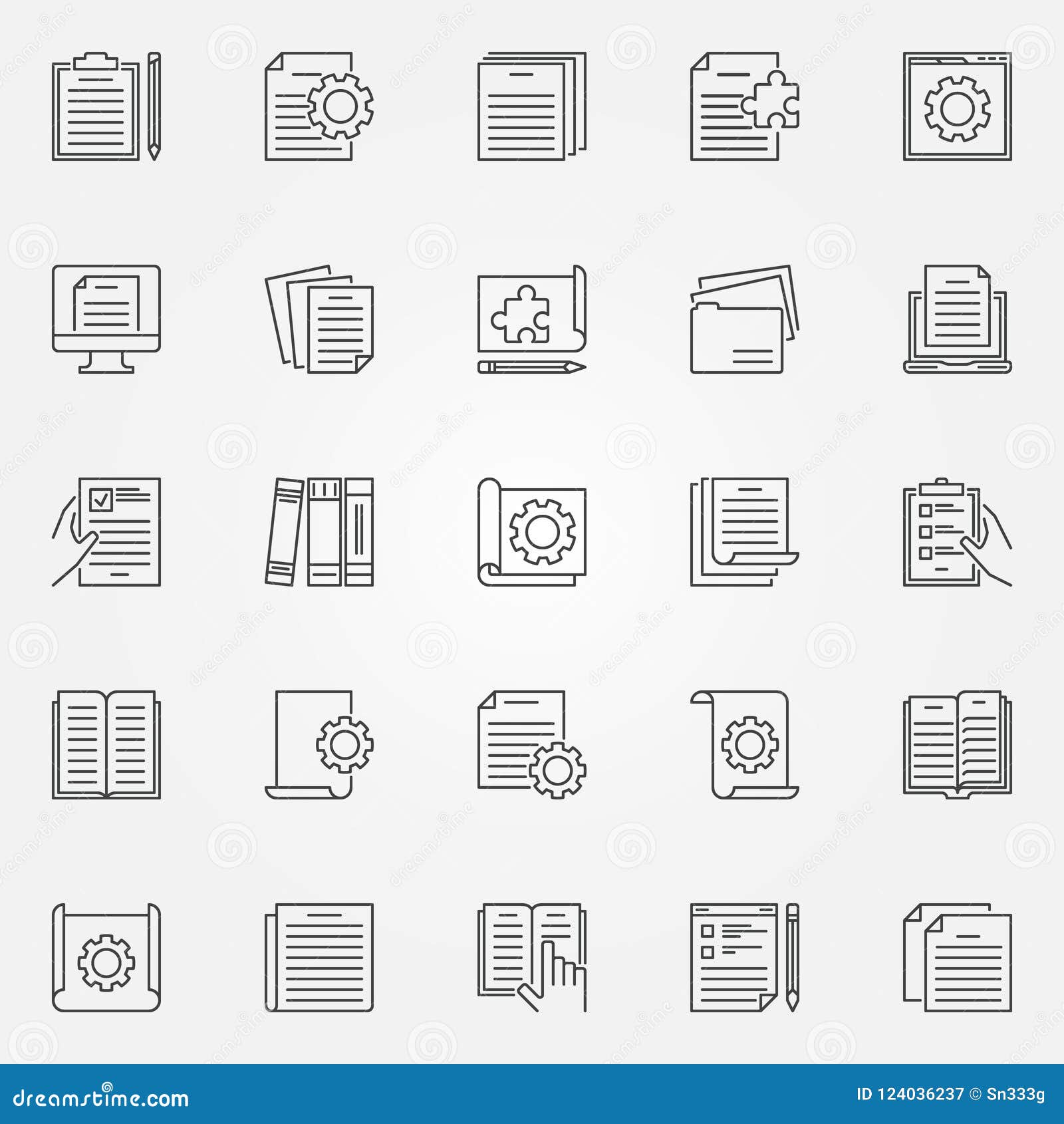 Technical Documentation Icon. Gear And Web Pages. Development Symbol ...