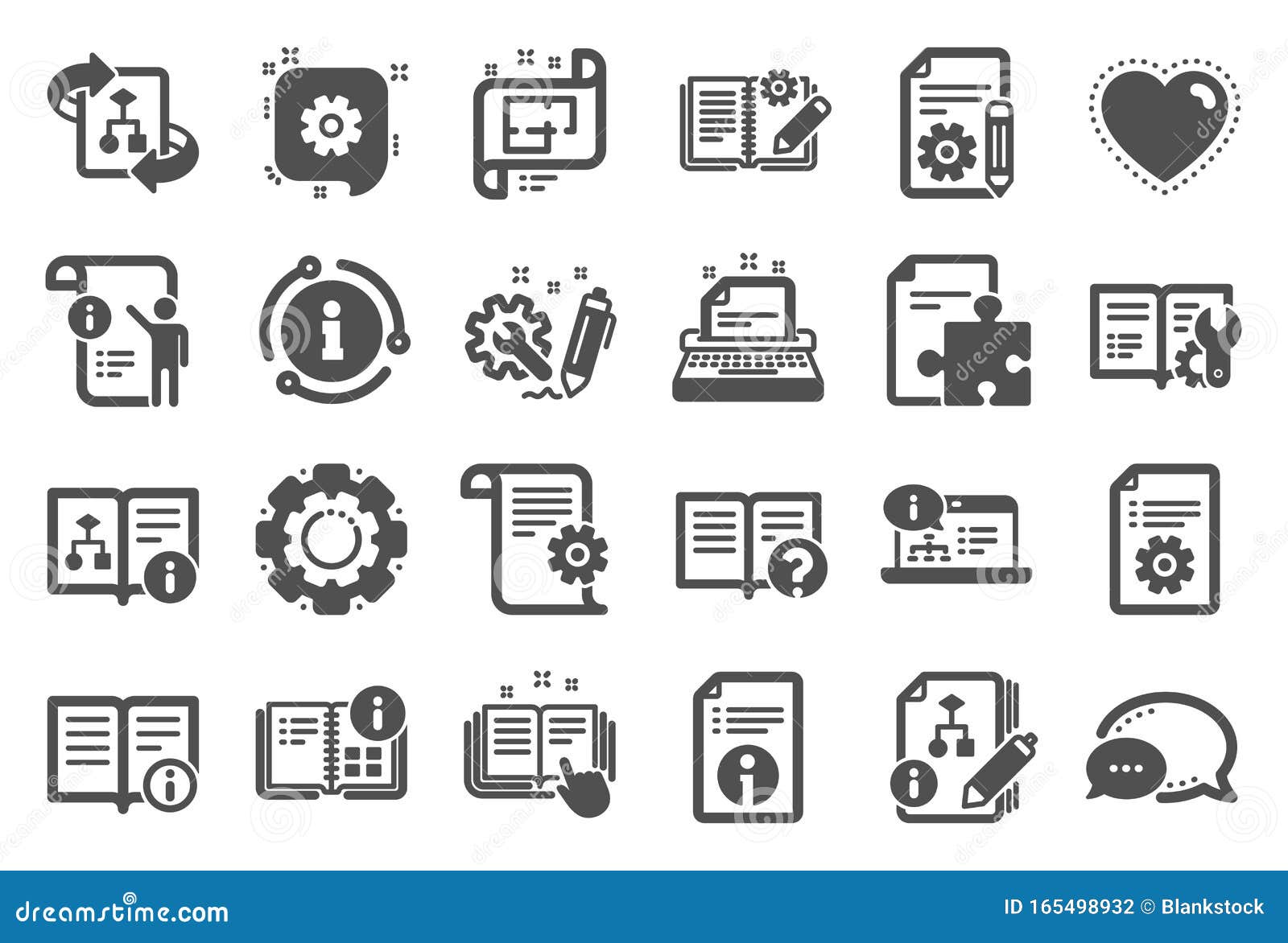 Technical Documentation Icons. Set of Instruction, Plan and Manual. Vector Stock Vector ...