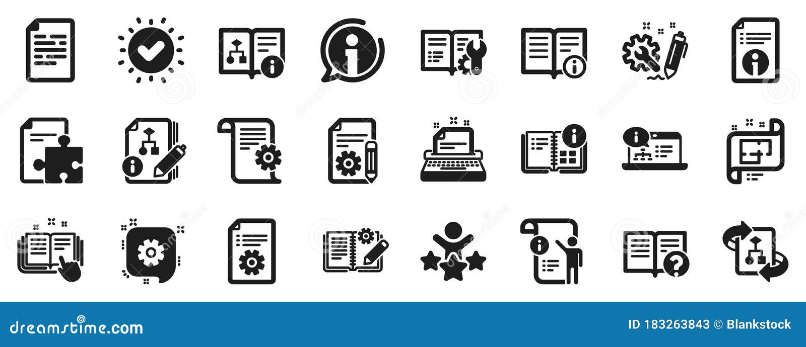 Technical Documentation Icons. Set of Instruction, Plan and Manual. Vector Stock Vector ...