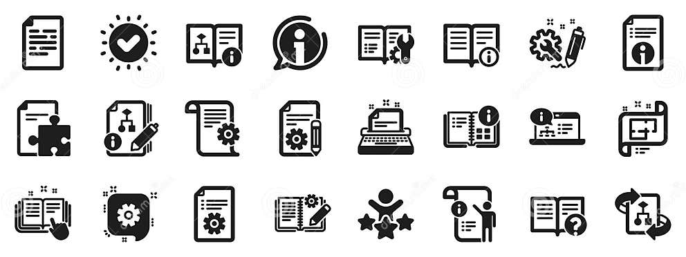 Technical Documentation Icons. Set of Instruction, Plan and Manual. Vector Stock Vector ...