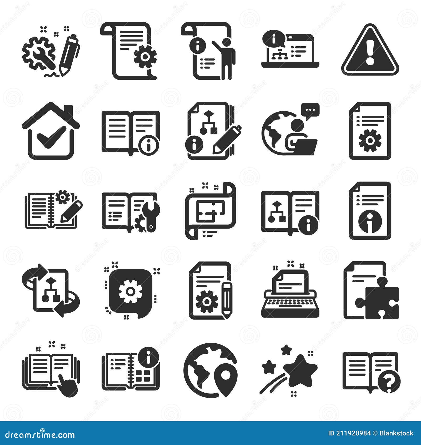 Technical Documentation Icons. Set of Instruction, Plan and Manual. Vector Stock Vector ...