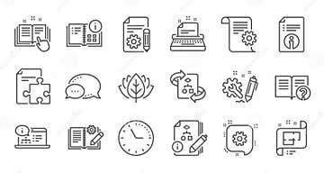 Technical Documentation Line Icons. Instruction, Plan and Manual ...