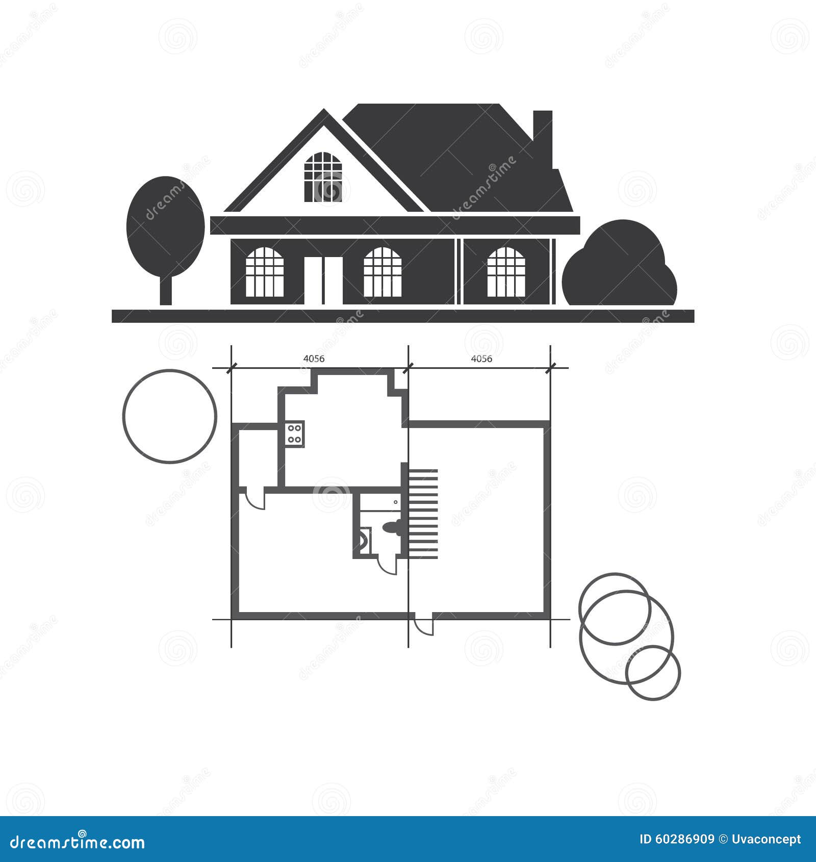 How To Draw House For Children. Step By Step Drawing Tutorial Vector ...