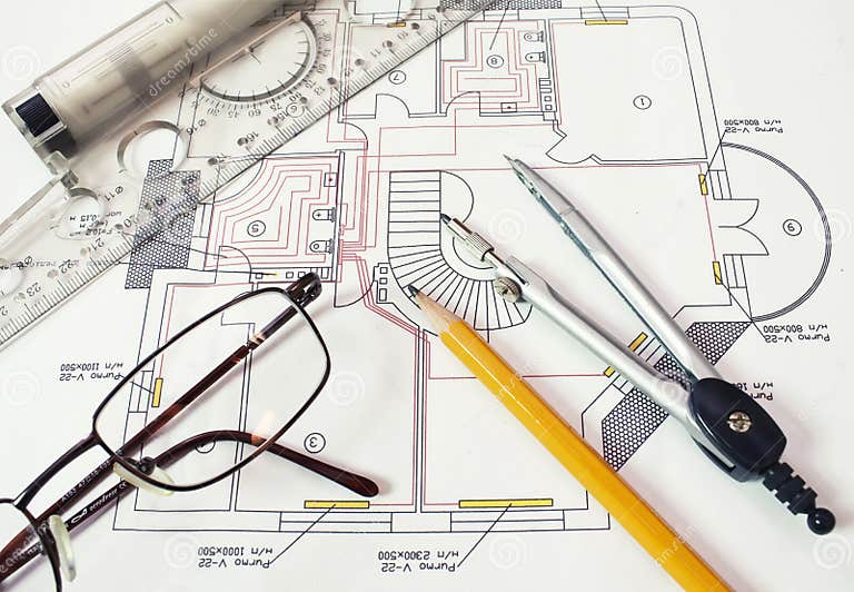 Technical drawing stock image. Image of blueprints, project - 16678113