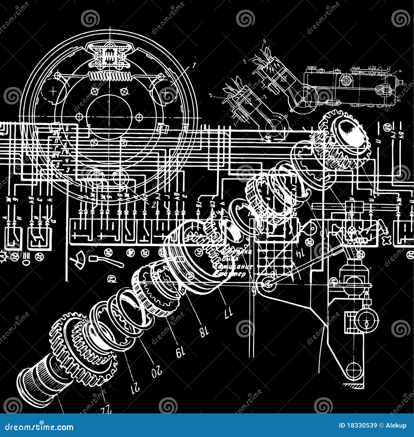 Technical drawing stock vector. Illustration of drawing - 18330539