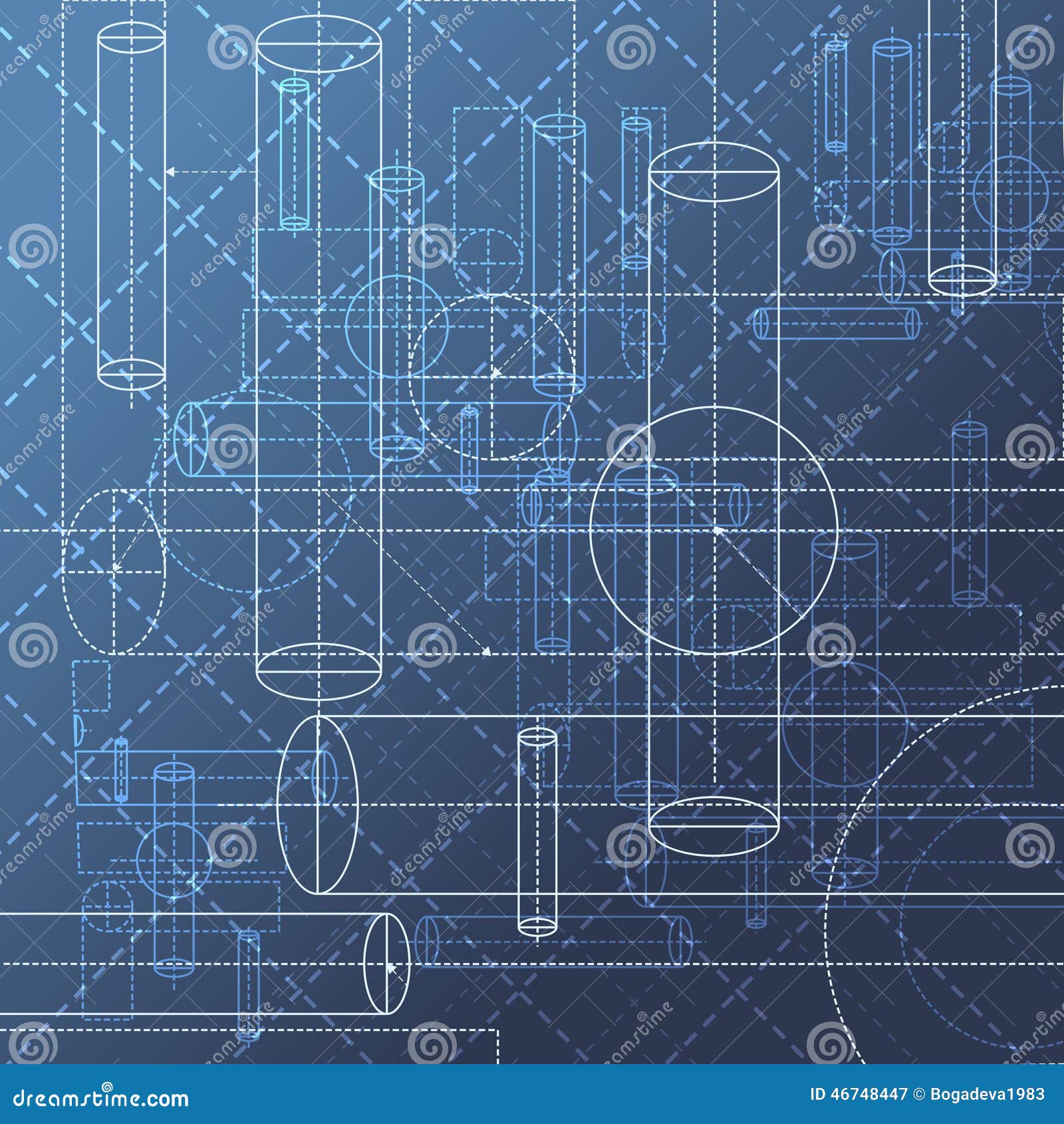 Technical Drawing Abstract Background Stock Vector - Illustration of ...