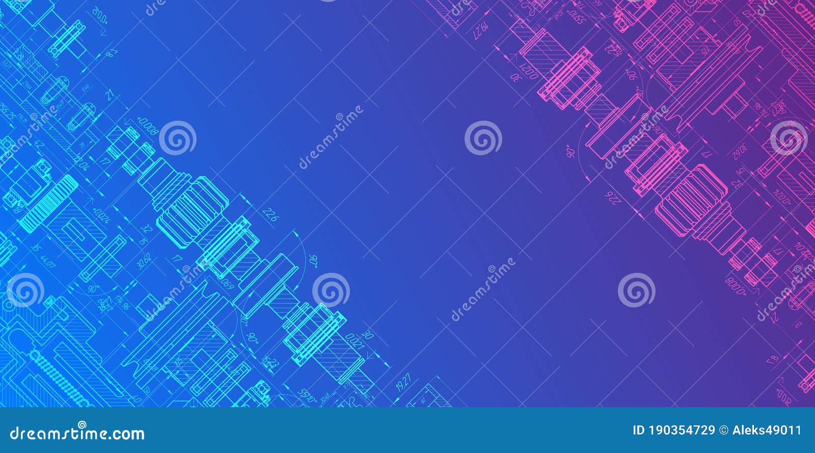 Technical Drawing Background . Drawing of a Rotating Gear Mechanism ...