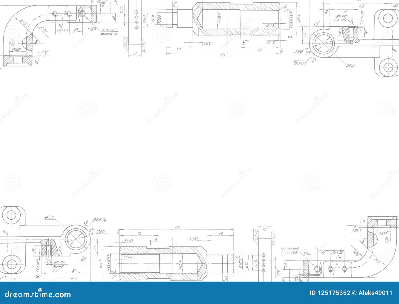 Technical Drawing Background .Mechanical Engineering Drawing ,vector ...