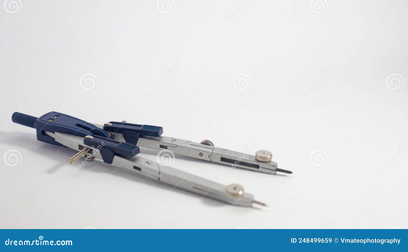 Technical Drawing Compass on White Paper with Copy Space Stock Image ...