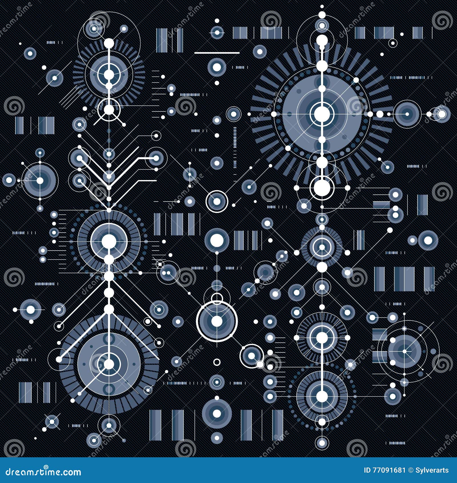 Technical Drawing with Dashed Lines and Geometric Shapes, Stock ...
