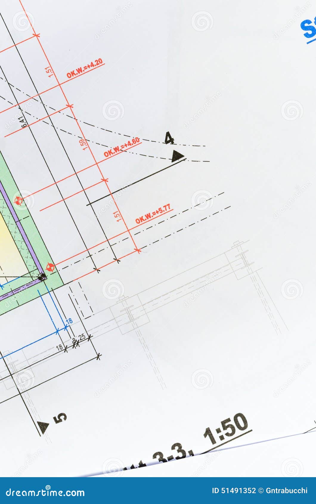 Technical drawing detail stock photo. Image of close - 51491352