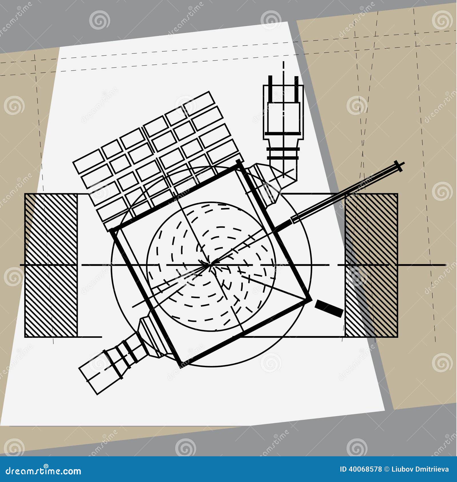 Technical drawing detail stock vector. Illustration of vector - 40068578