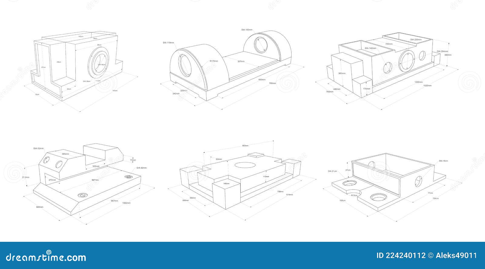 Technical Drawing of Details.Engineering Technology Design.a Set of ...