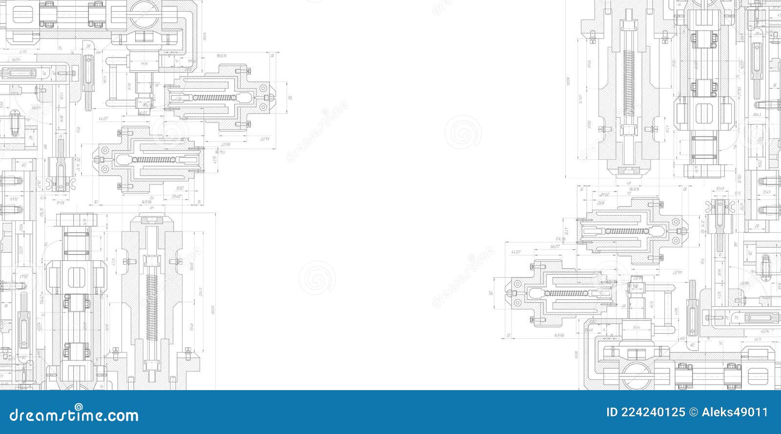 Technical Drawing of Details.Engineering Technology Design.a Set of ...
