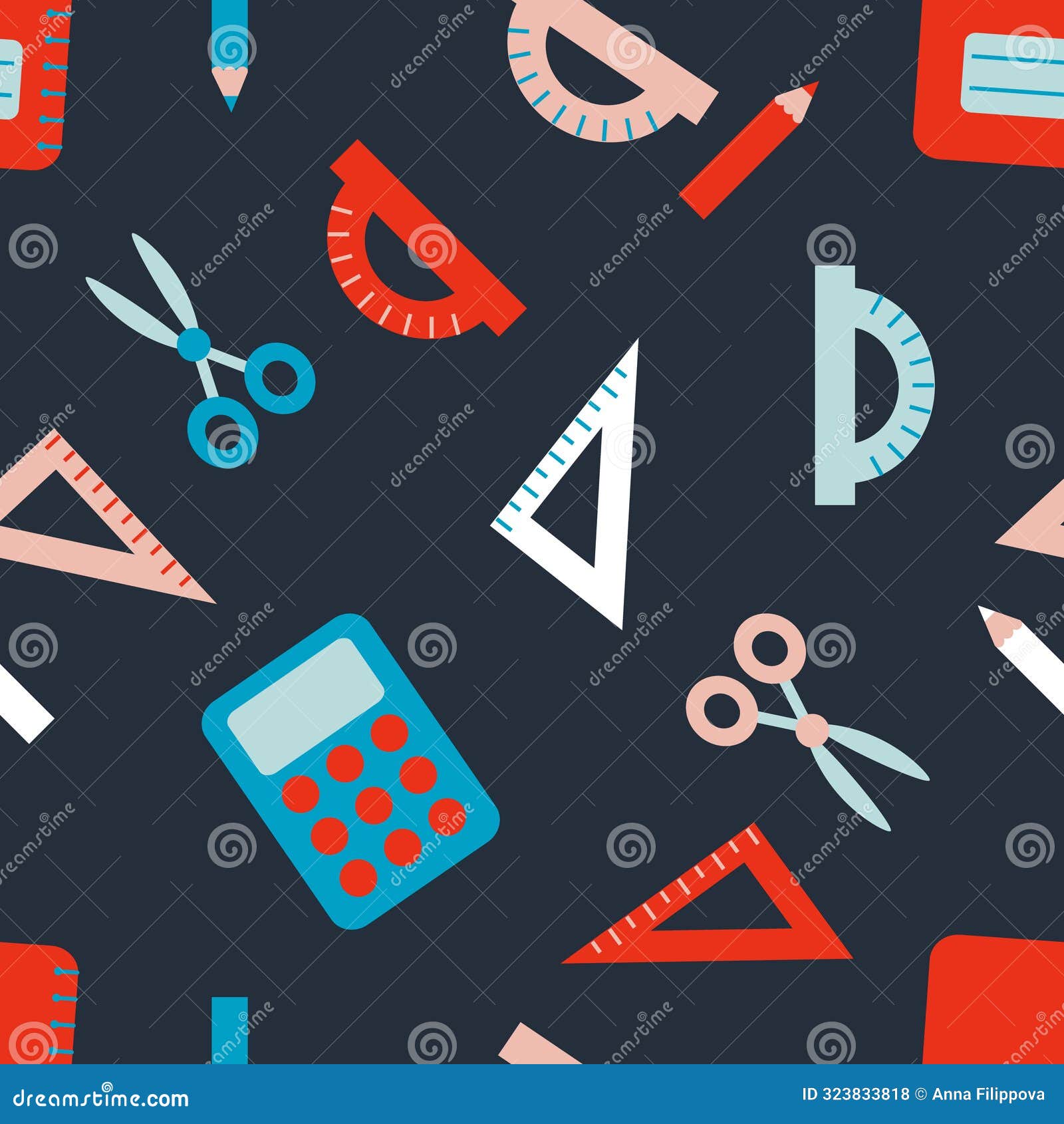 Technical Drawing and Drafting Elements Seamless Pattern. Perfect Print ...