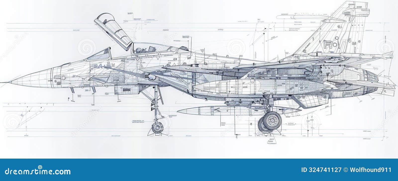 A Technical Drawing of a Fighter Jet, Highlighting Its Aerodynamic ...