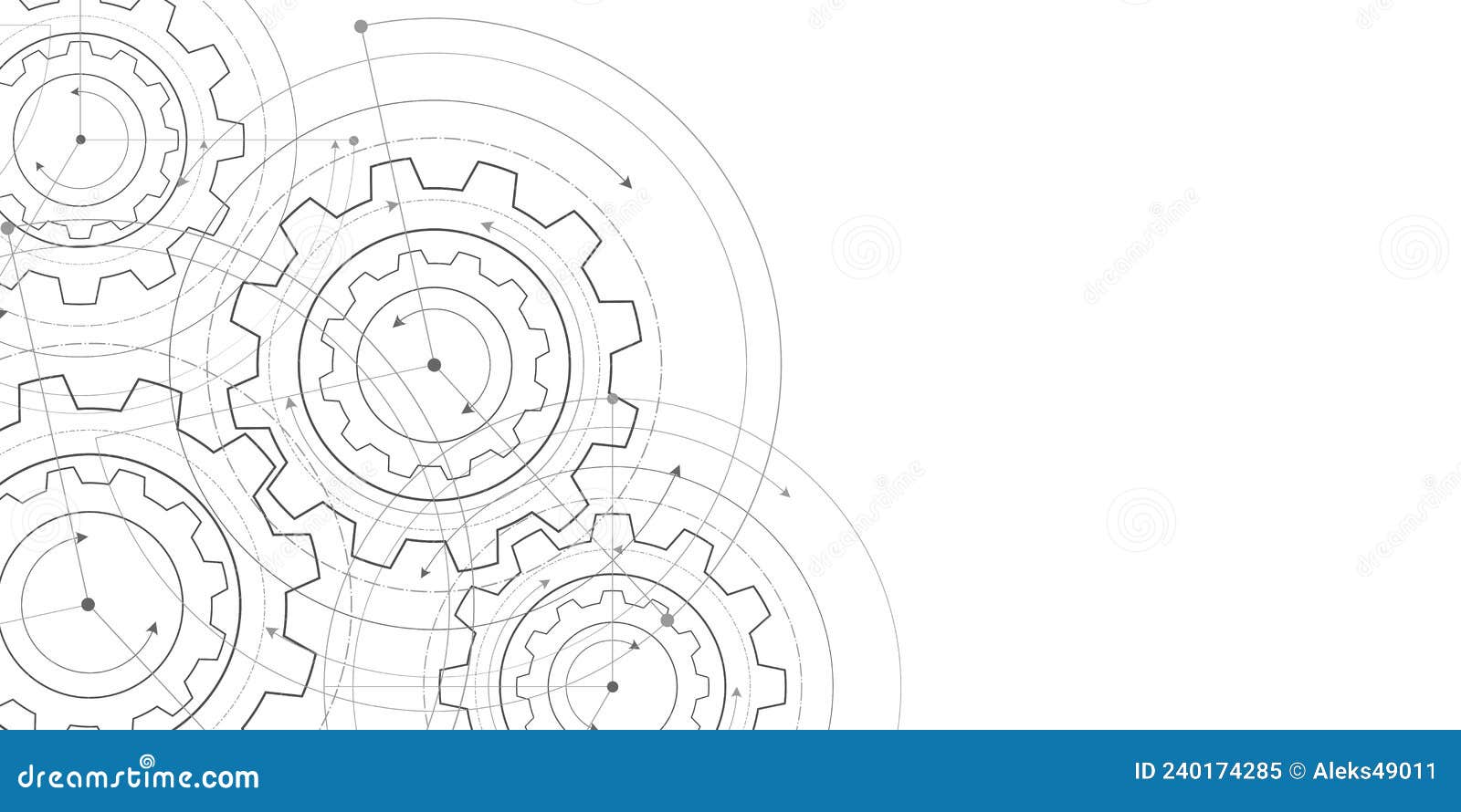 Technical Drawing of Gears .Engineering Technology. Vector Illustration ...