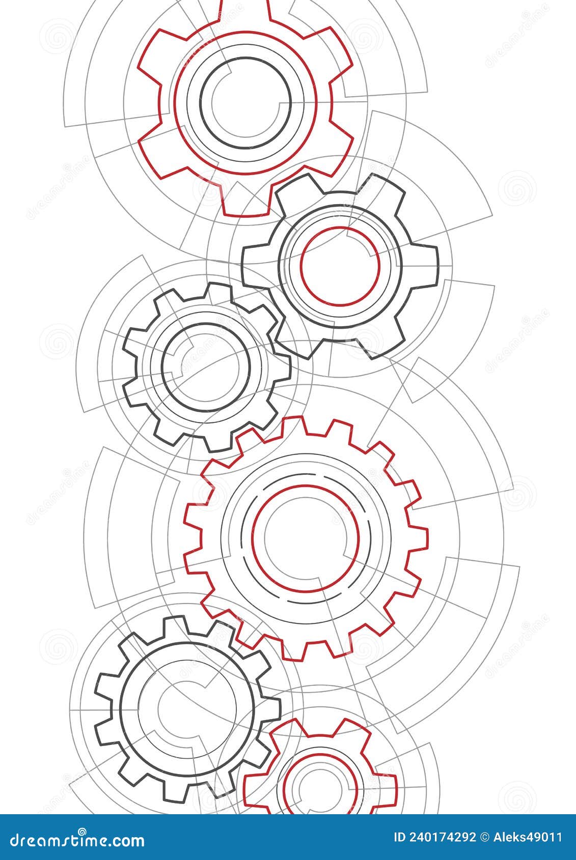 Technical Drawing of Gears .Engineering Technology. Vector Illustration ...