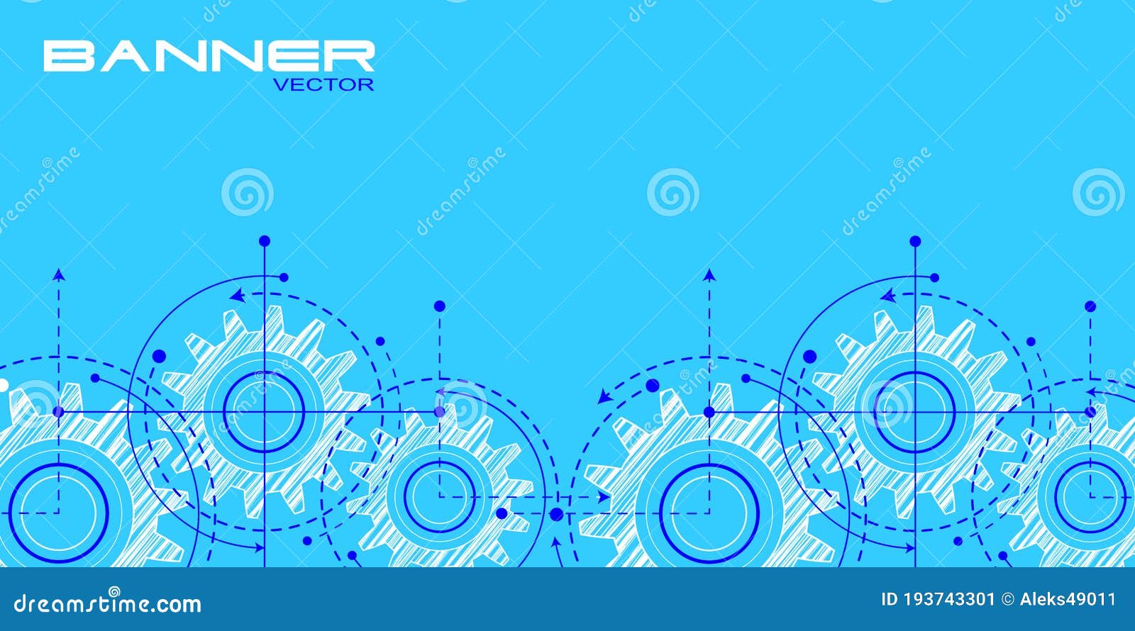 Technical Drawing of Gears .Rotating Mechanism of Round Parts .Machine ...
