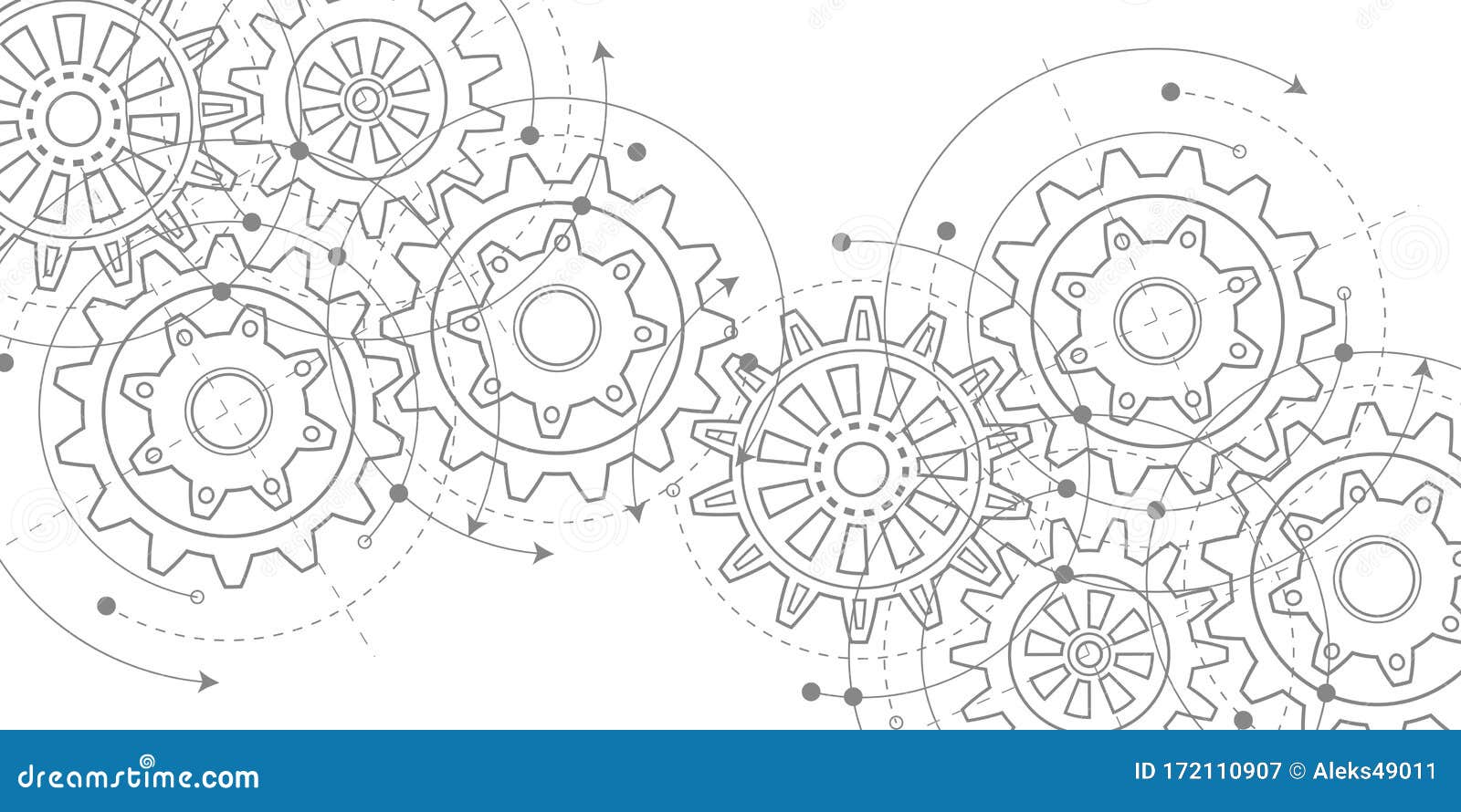 Technical Drawing of Gears .Rotating Mechanism of Round Parts .Machine ... Technical Drawing of Gears .Rotating Mechanism of Round Parts .Machine ...