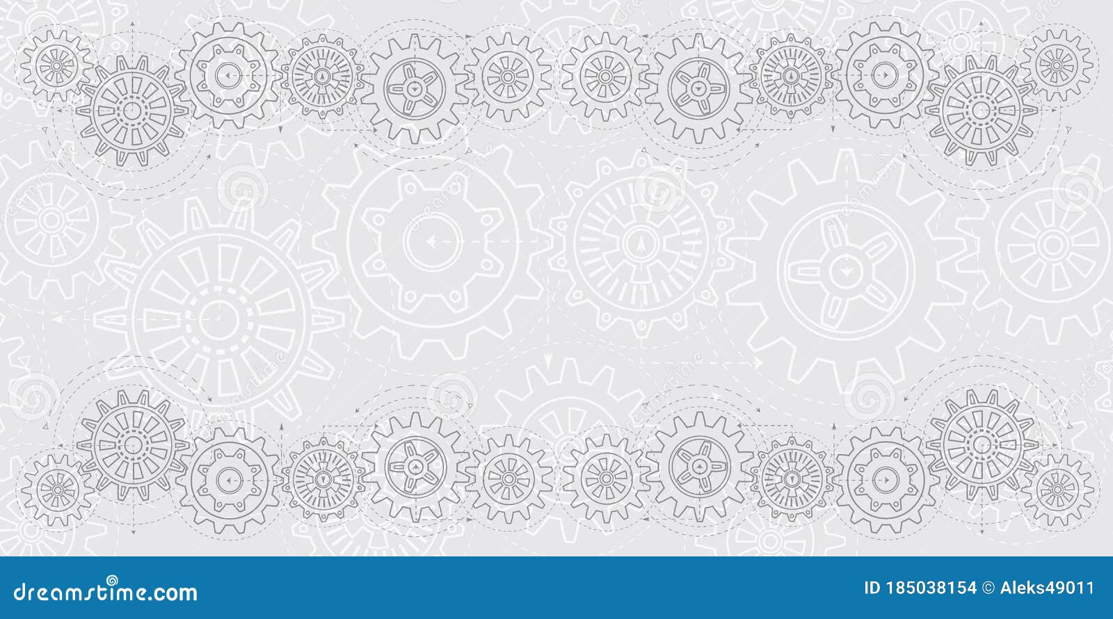Technical Drawing of Gears .Rotating Mechanism of Round Parts .Machine ...