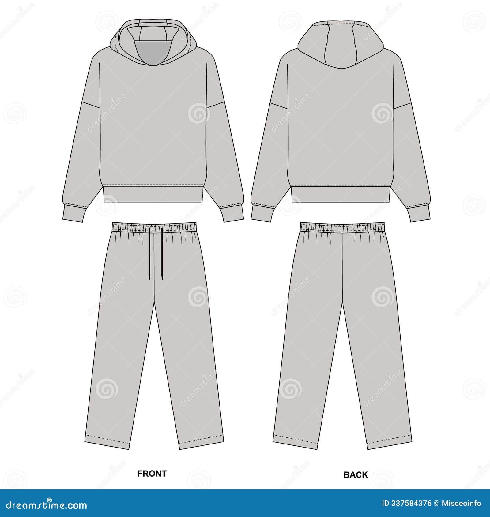 Sketch Of Basic Sports Uniform Front And Back View, Vector ...