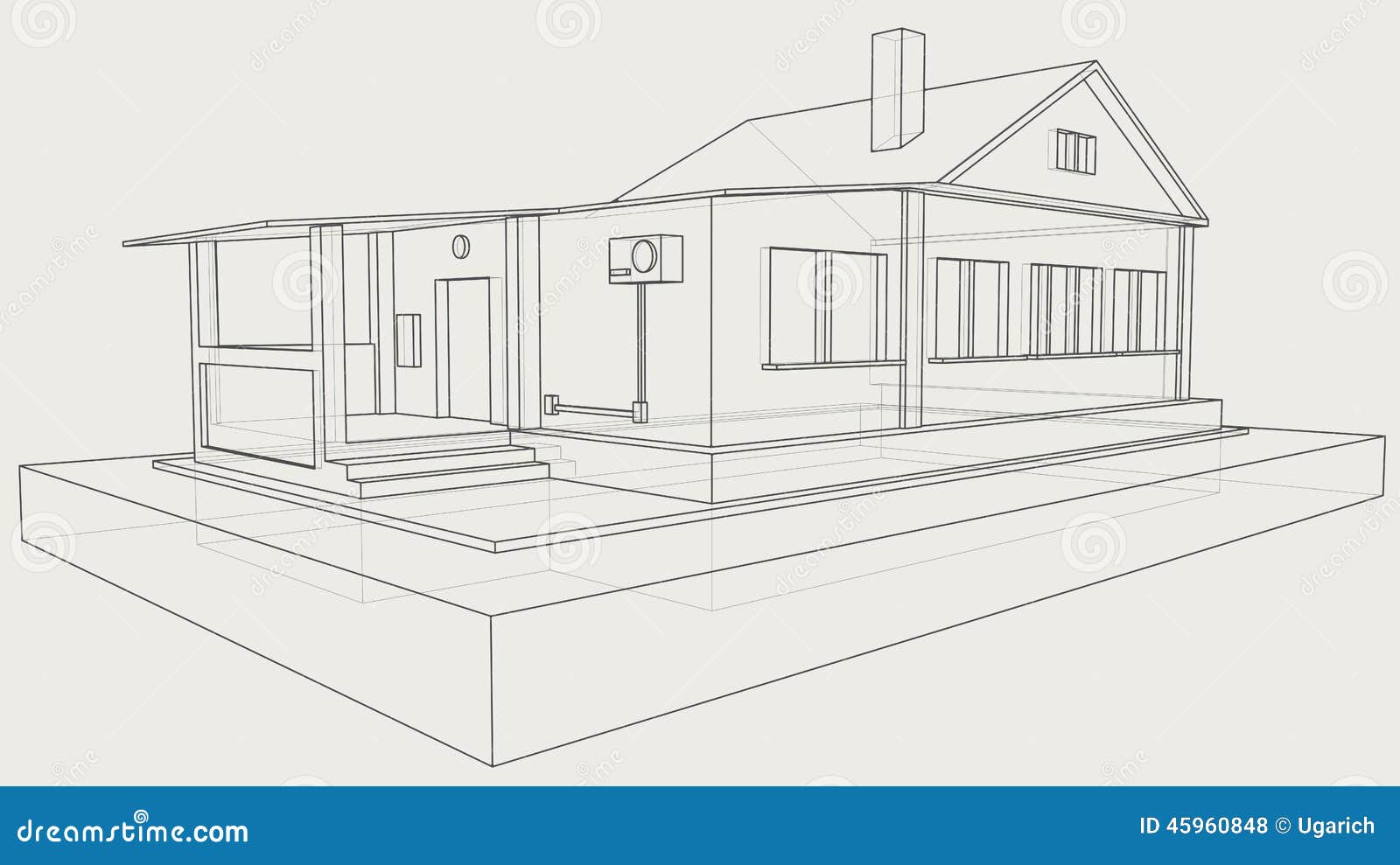 Technical Drawing of the Gray House Stock Vector - Illustration of ...