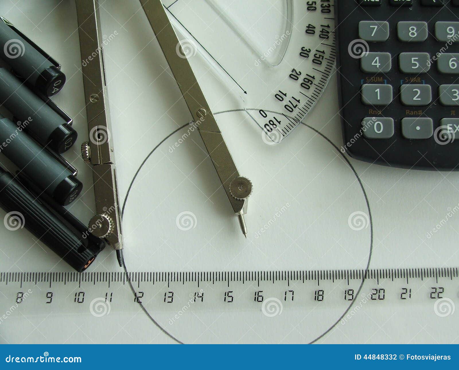 Technical drawing lesson stock photo. Image of markers - 44848332