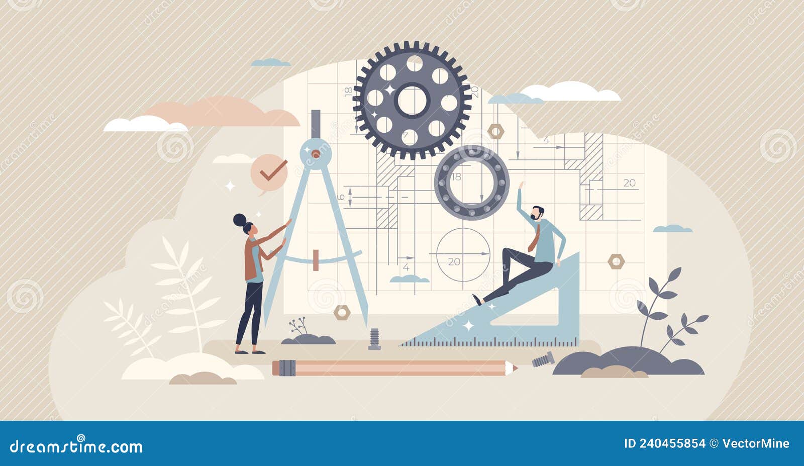 Blueprint And Design Tools Cartoon Vector | CartoonDealer.com #71182015