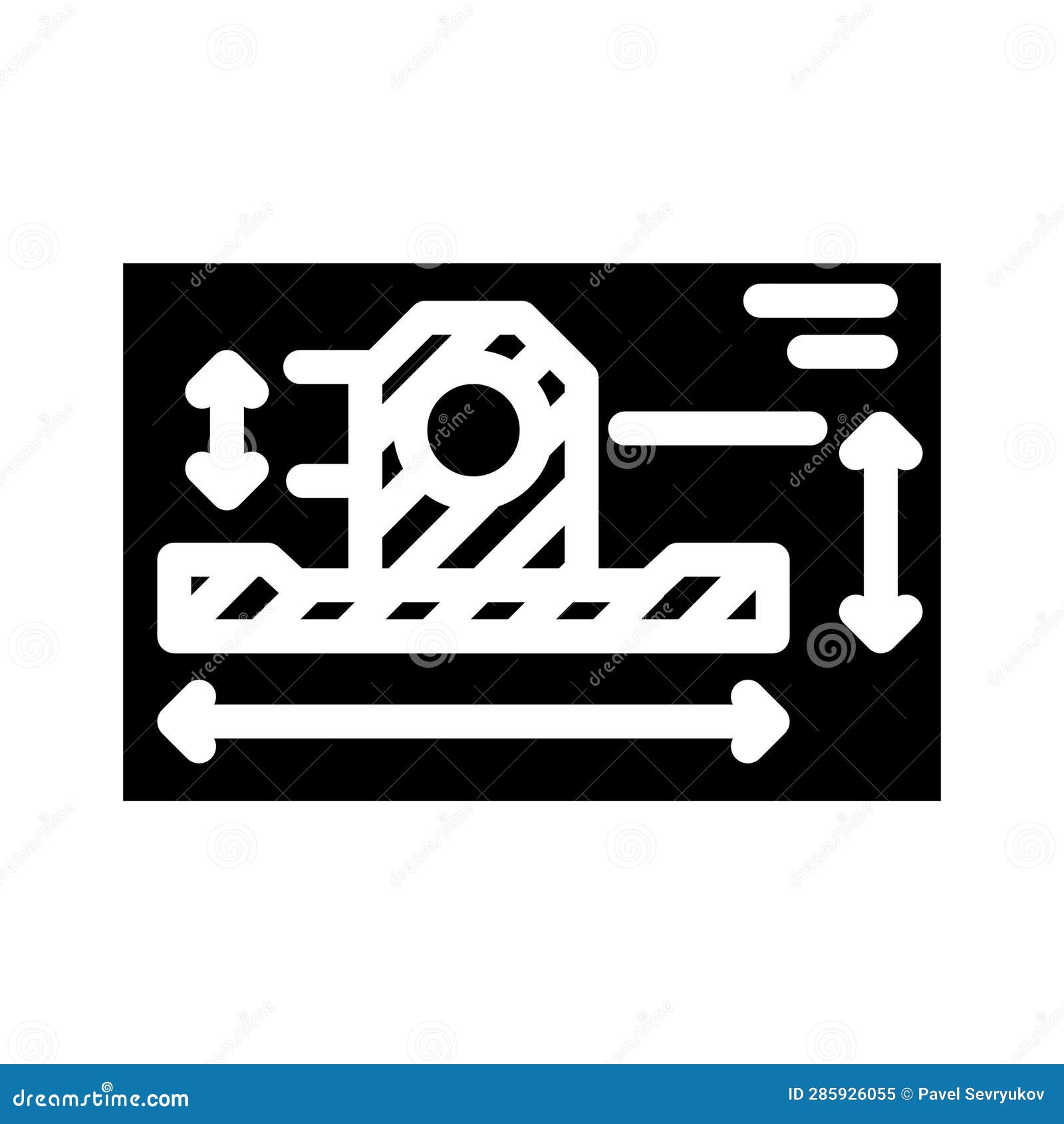 Technical Drawing Mechanical Engineer Glyph Icon Vector Illustration ...
