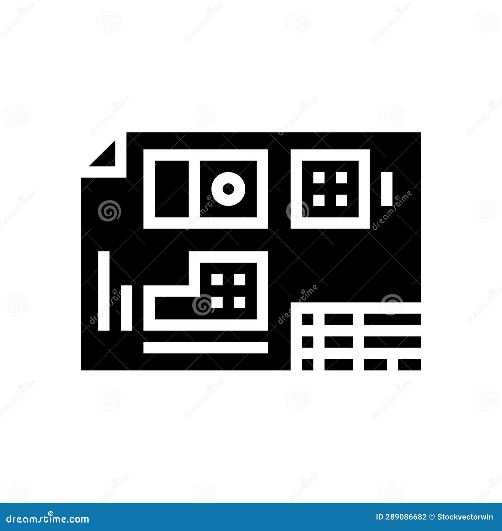 Technical Drawing Mechanical Engineer Glyph Icon Vector Illustration ...