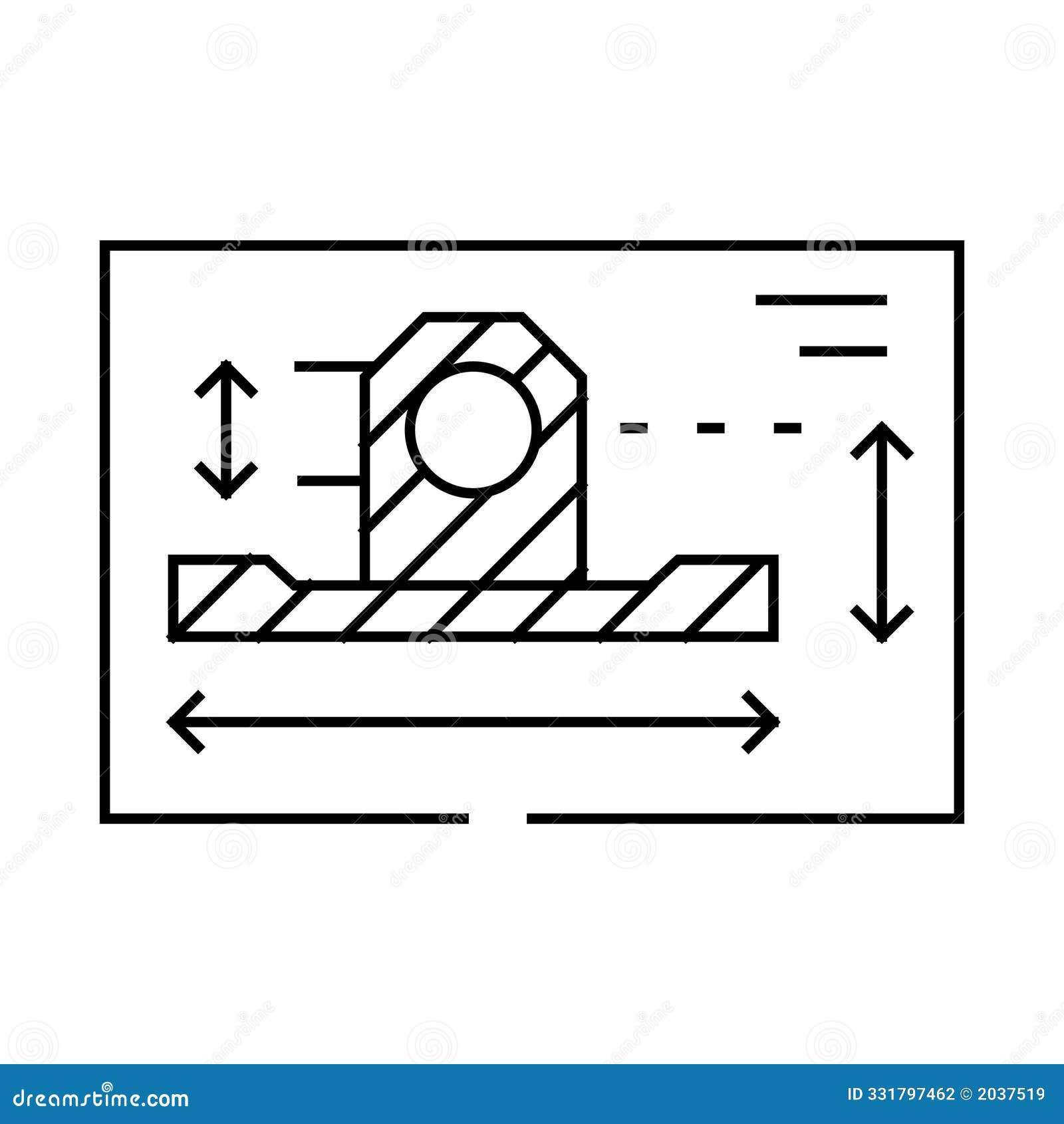 Technical Drawing Mechanical Engineer Line Icon Vector Illustration ...