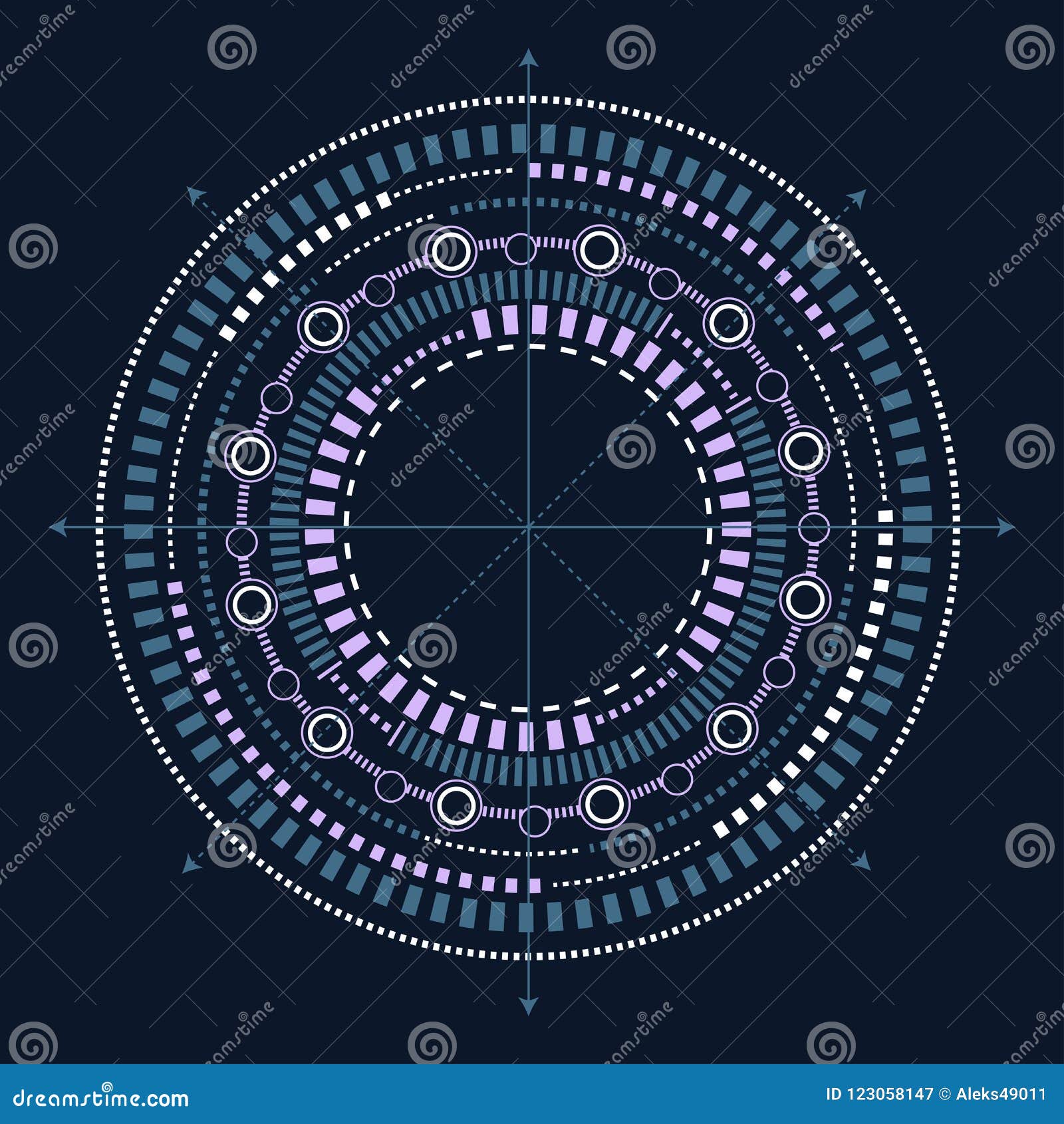 Technical Drawing.Round HUD Elements .Technical Drawings , Vector Stock ...