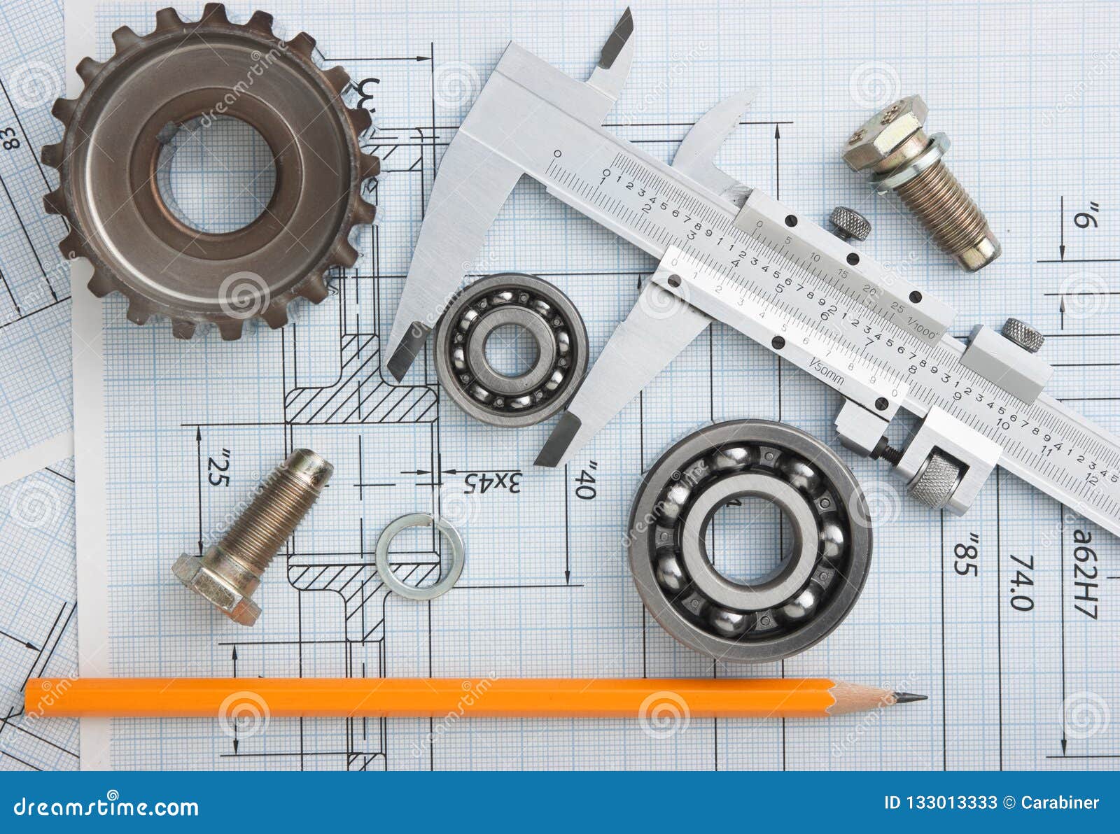 Technical drawing stock image. Image of business, project - 133013333
